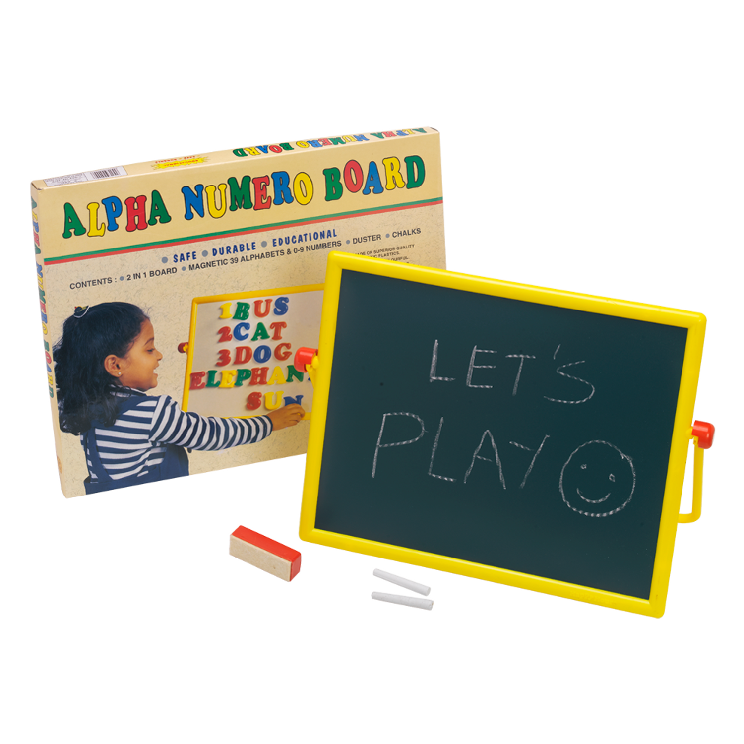 Alpha Numero Board - 2 in 1 board with chalk and magnets