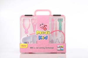 Medi Kid Doctor Play Set for Children. 14 instruments pink
